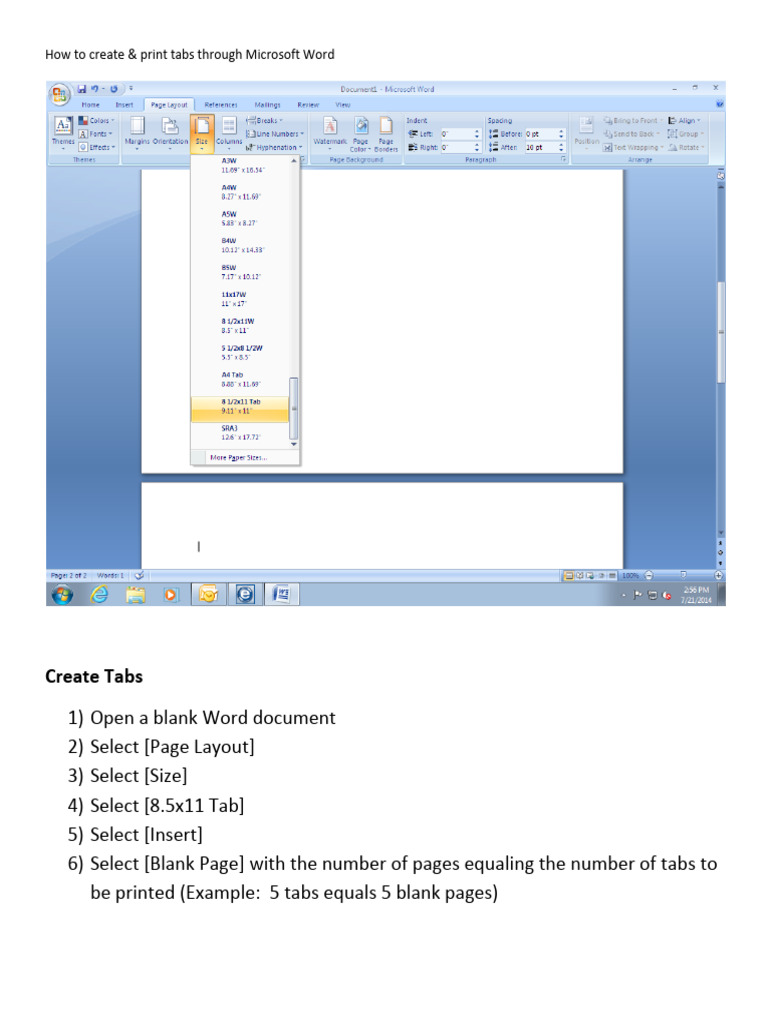 How To Create & Print TABS (E-Series) | PDF