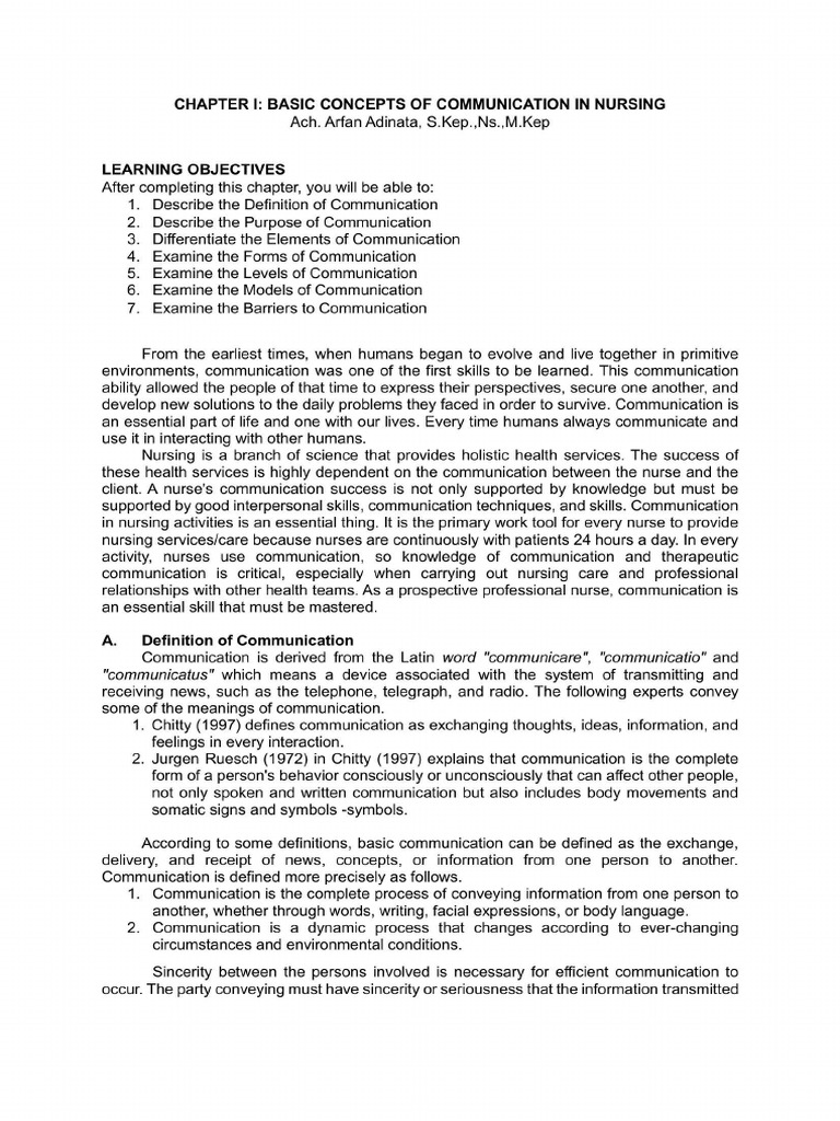 CHAPTER I Basic Concept of Communication-3 | PDF