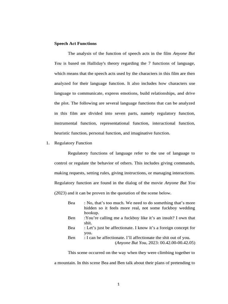 Speech Act Functions | PDF