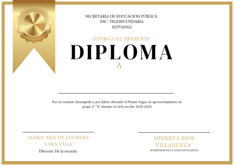 Diploma Primer Lugar | PDF