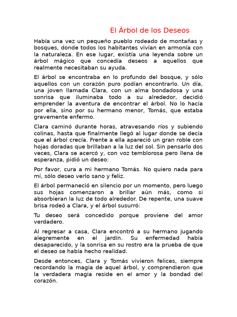El Árbol de Los Deseos | PDF