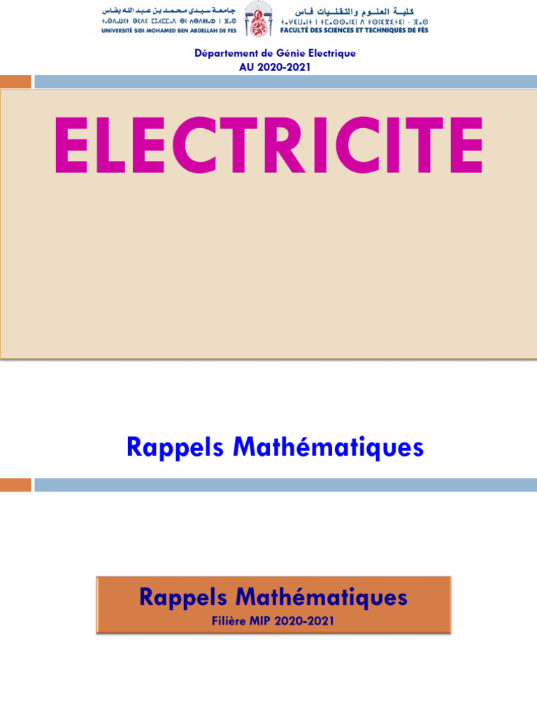 Rappels Mathématiques | PDF