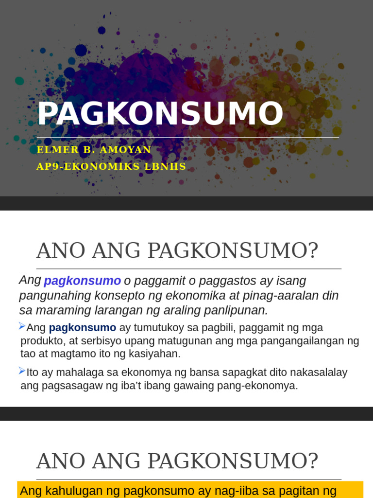 Pagkonsumo - Ap9 | PDF