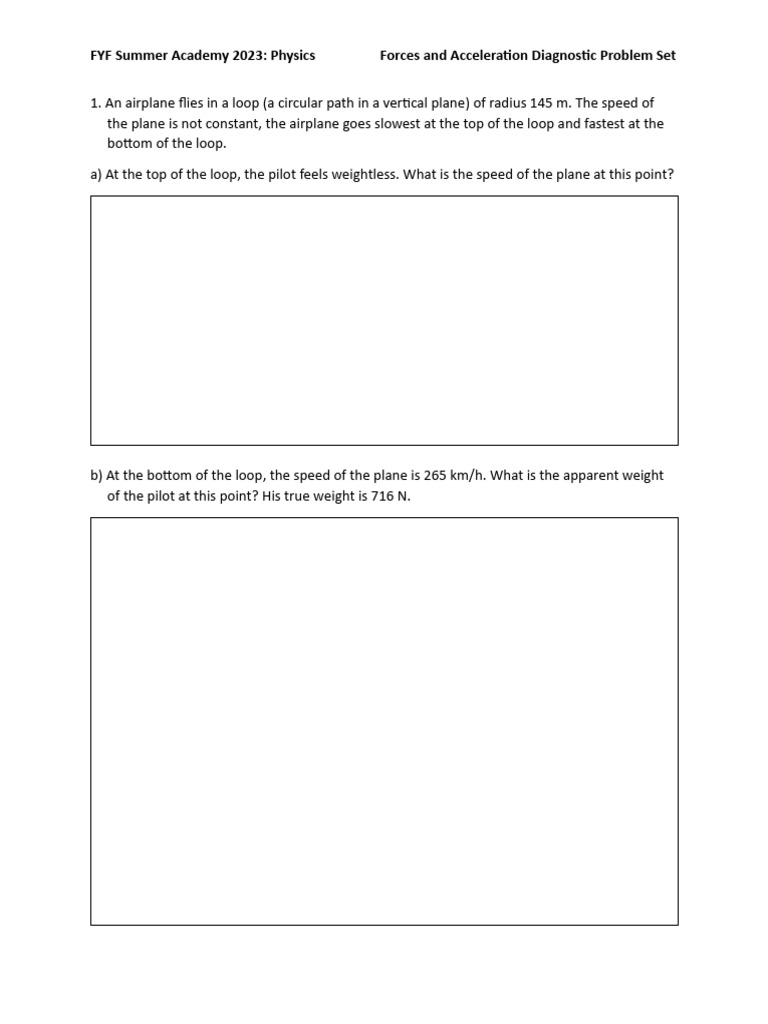 Forces and Acceleration Diagnostic Assignment | PDF