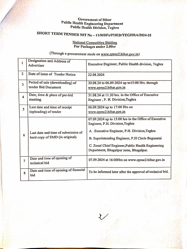 Tender NIT | PDF