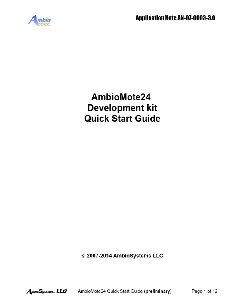 AN 07 0003 1.0 140728 Ambiosystems | PDF