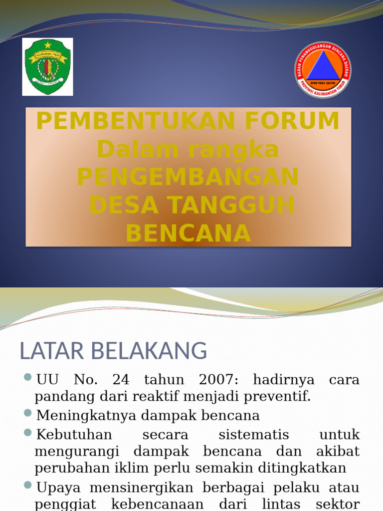 Pembentukan Forum Destana | PDF