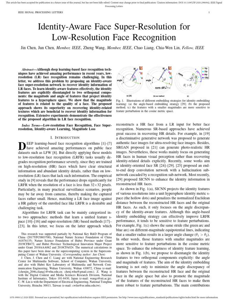 Identity-Aware Face Super-Resolution For Low-Resolution Face ...