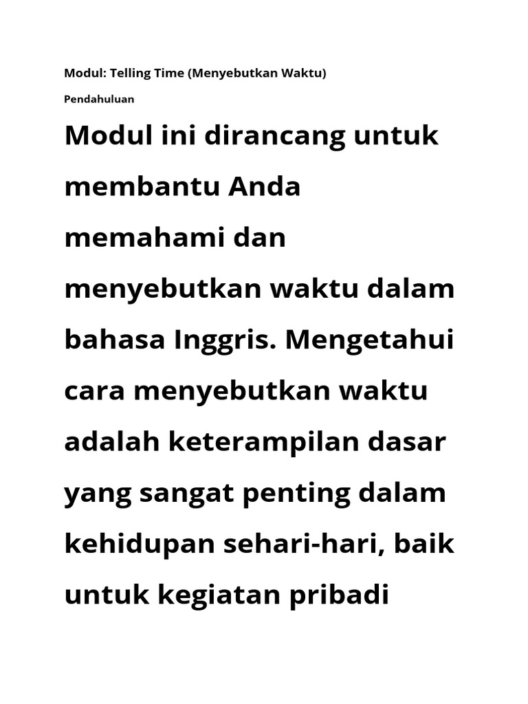 Telling Time | PDF