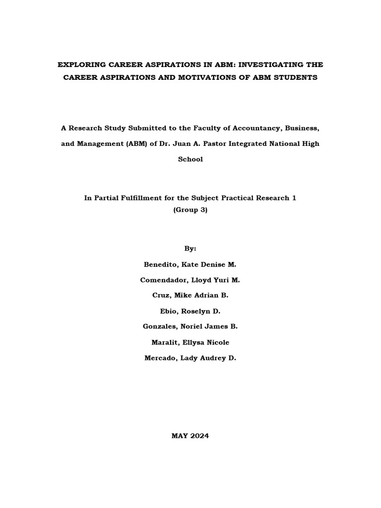 Exploring Career Aspirations in Abm 1 | PDF