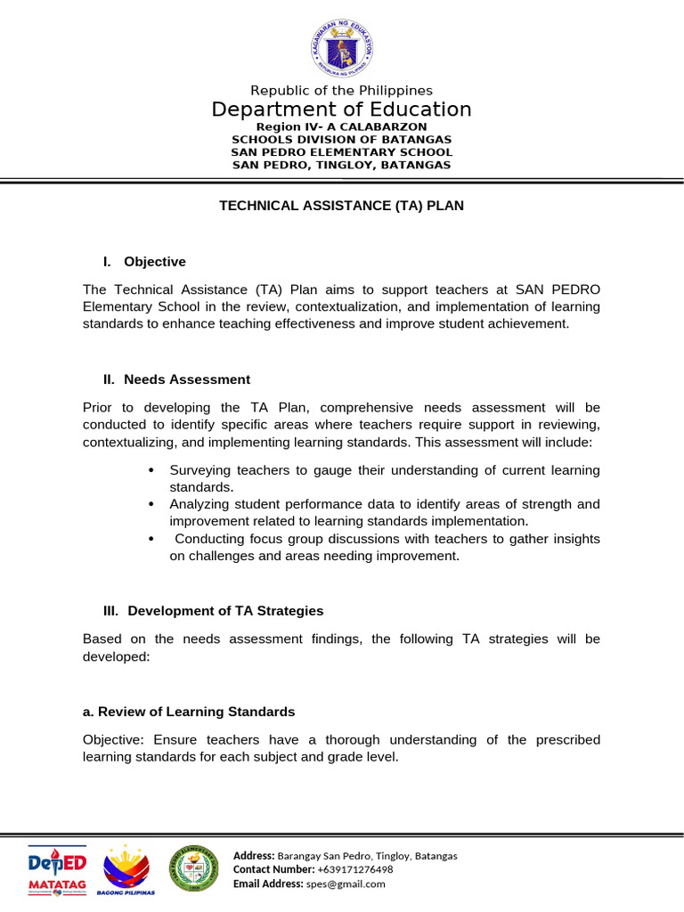 TA PLAN Adjustment and Coaching and Mentoring | PDF