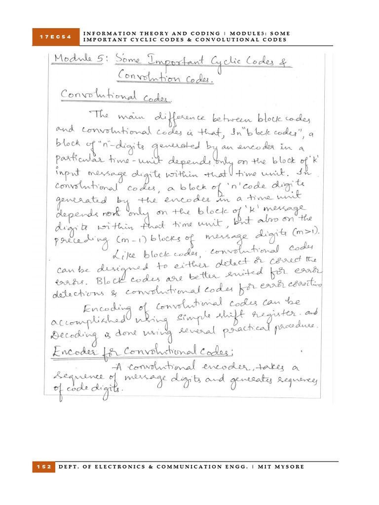 Module 5 - Convolutional Codes | PDF