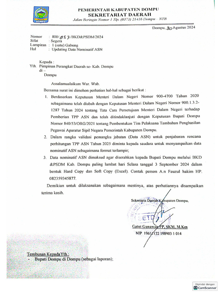 Update Data ASN | PDF