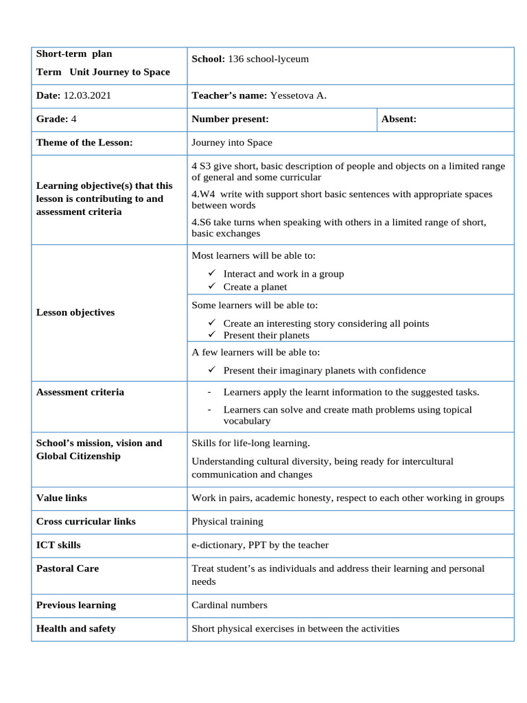 Lesson Plan | PDF
