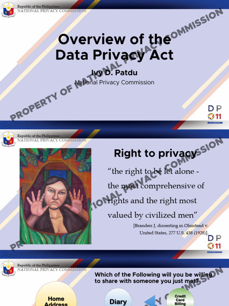 Data Privacy Act of 2012 Lecture Second Lecture | PDF