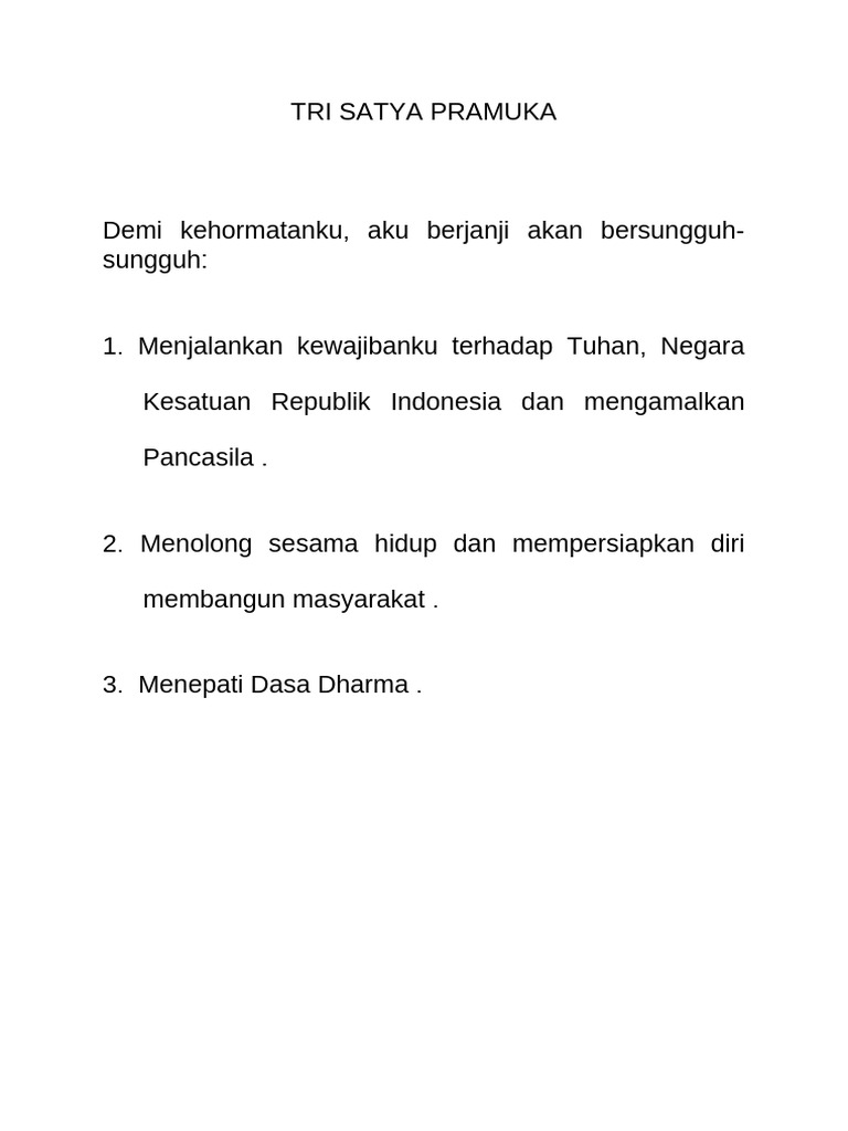 Tri Satya Pramuka | PDF
