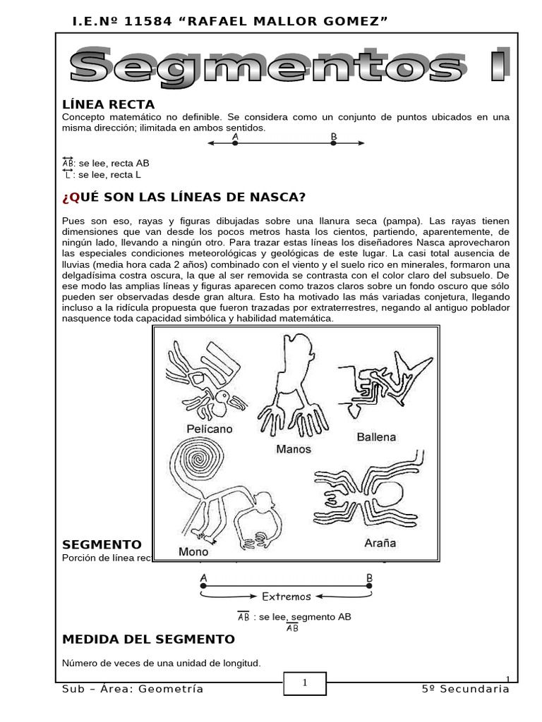 1. GEOMETRIA - 5TO SEGMENTOS Y ANGULOS | PDF