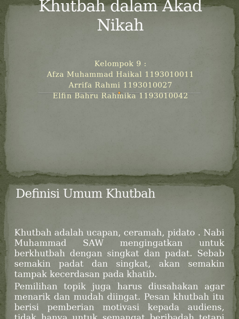 Khutbah dalam Akad Nikah | PDF