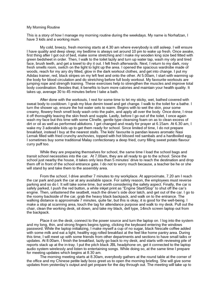 My Morning Routine-Descriptive | PDF