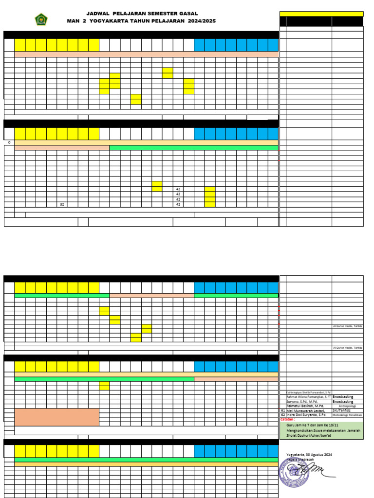 JADWAL KBM_Mulai 2 September 2024 | PDF