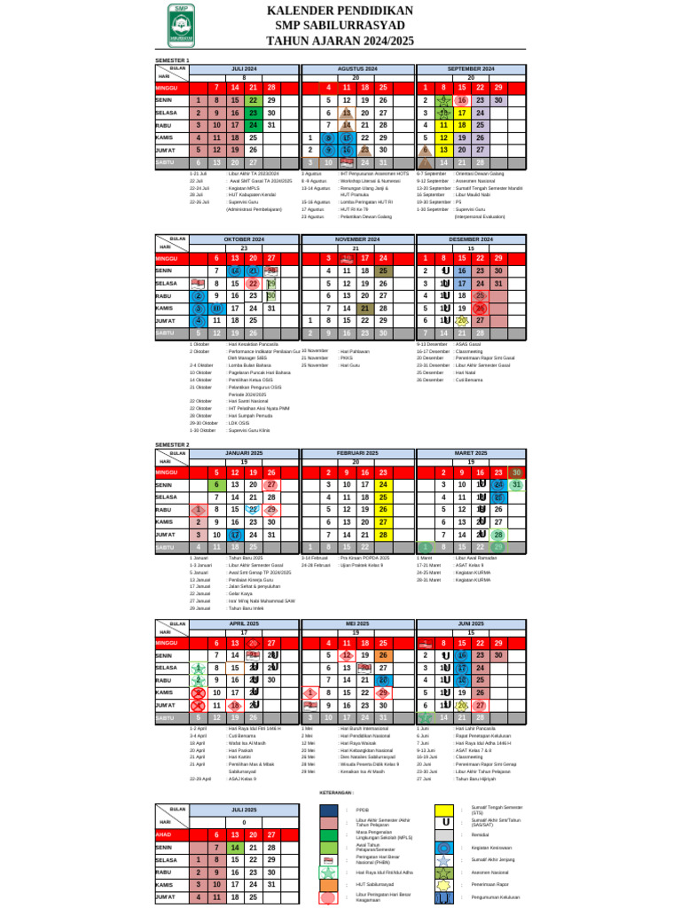 Kaldik, Minggu E, Hari E, SMP Sabilurrasyad Ta. 2024-2025 | PDF