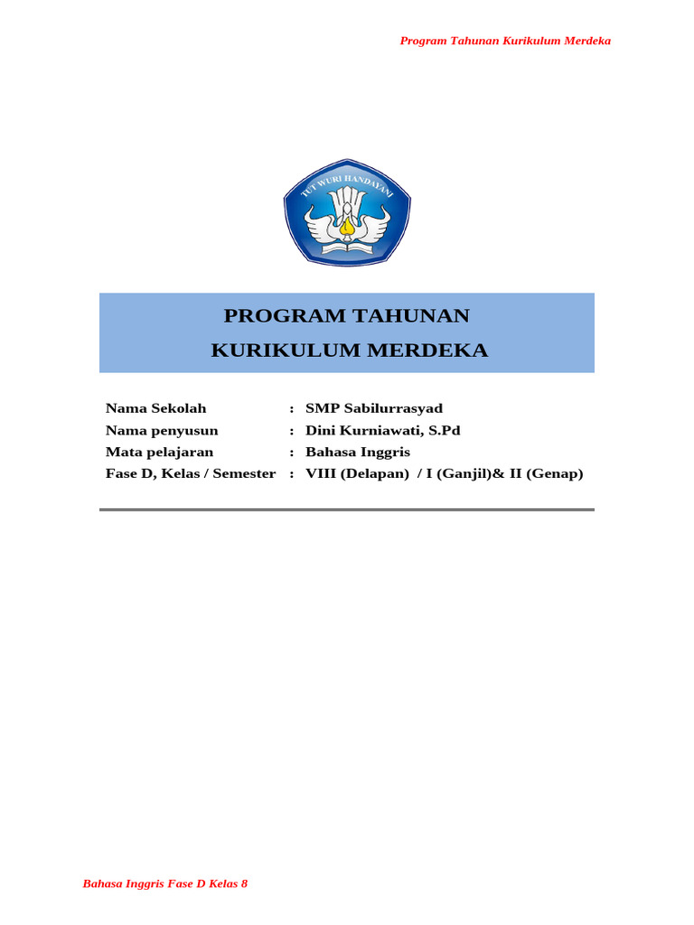 Prota Kurikulum Merdeka | PDF