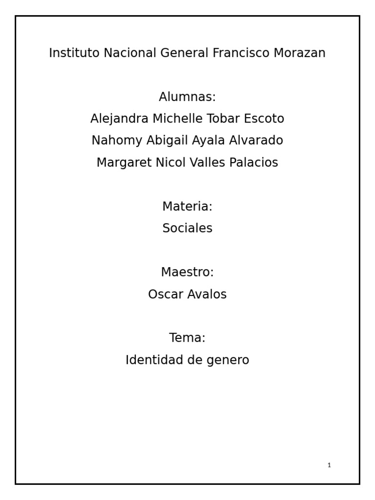 Identidad de Genero | PDF