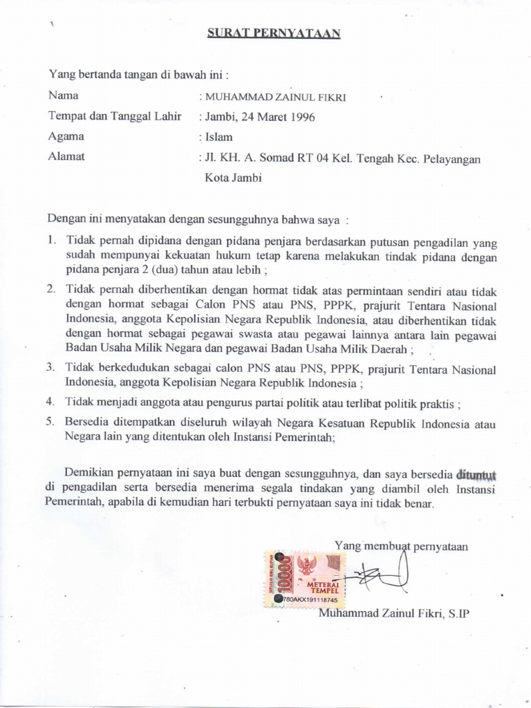 Surat 5 Poin Fikri003 | PDF