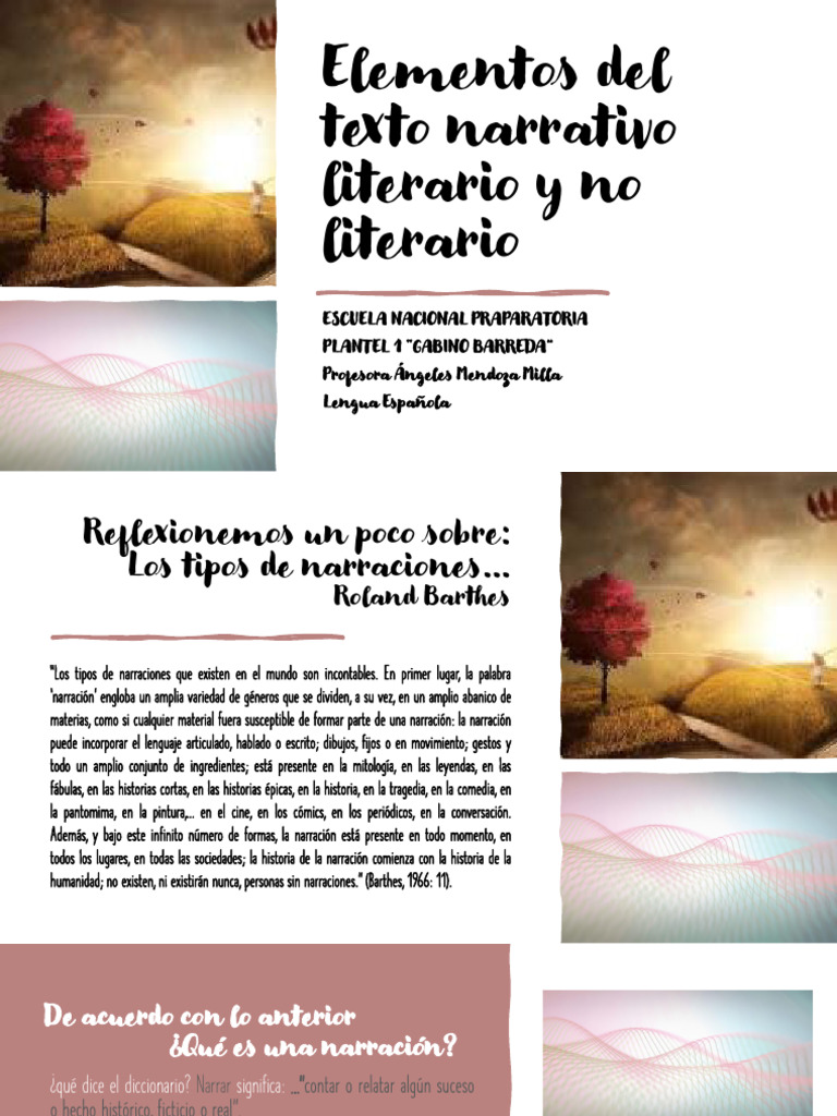 Elementos Del Texto Narrativo U I Tema 2 | PDF | Narración Elementos Del Texto Narrativo U I Tema 2 | PDF | Narración