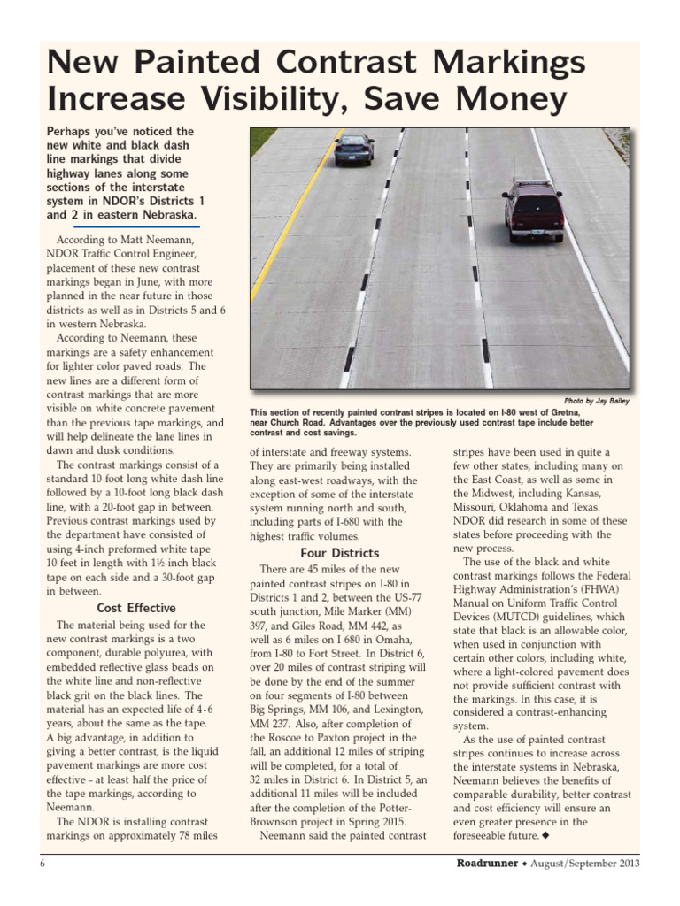 New Painted Contrast Markings Increase Visibility and Improve Safety | PDF