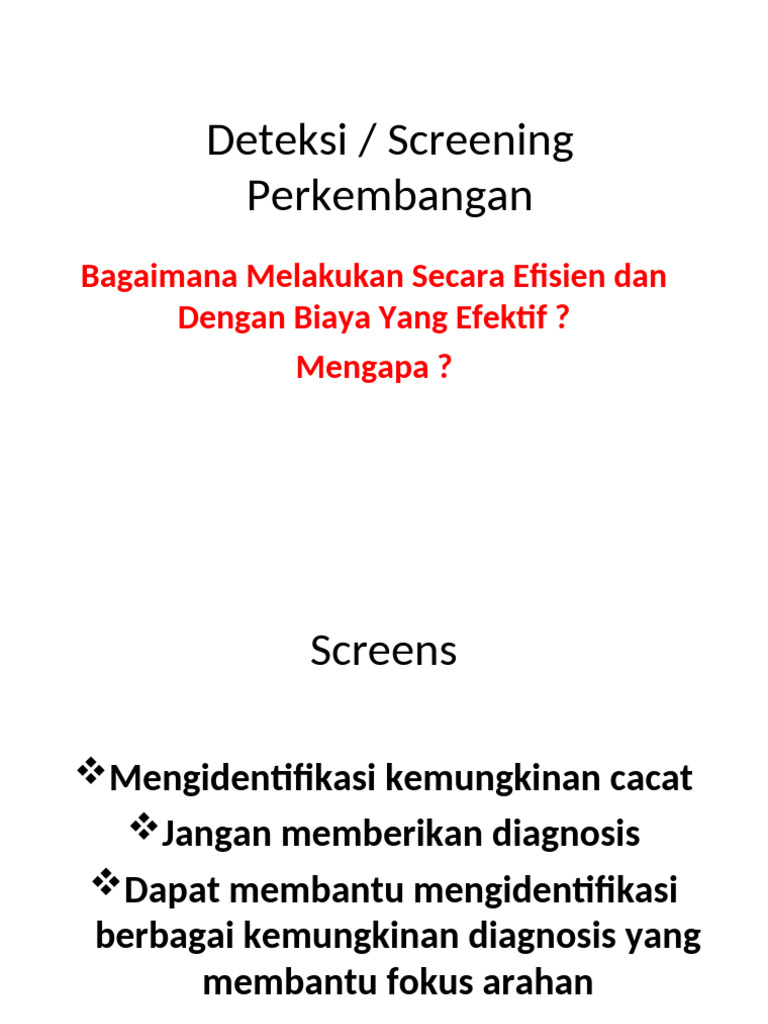 Manfaat Deteksi-Intervensi | PDF