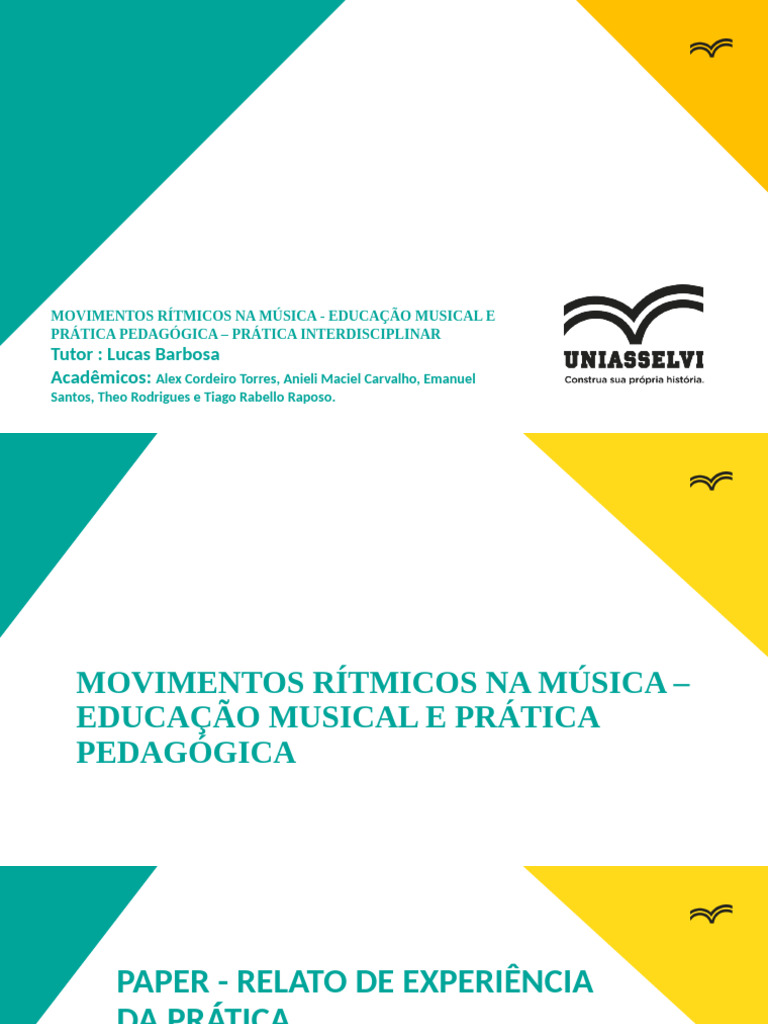 Movimentos Rítmicos Na Música - Educação Musical e Prática Pedagógica | PDF