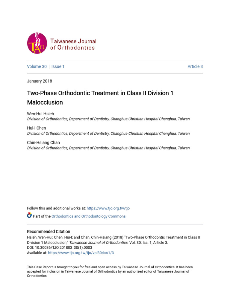 Two-Phase Treatment in Class II Malocclusion | PDF