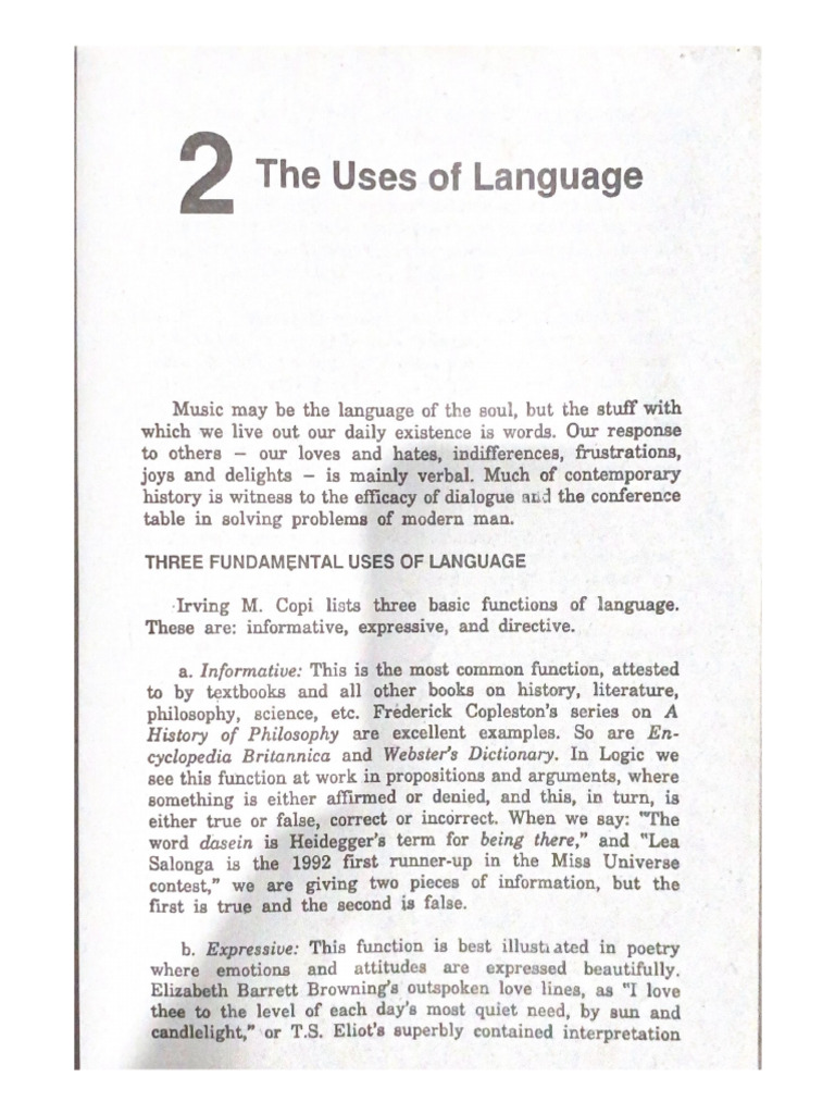 Lesson 2 The Uses of Language | PDF