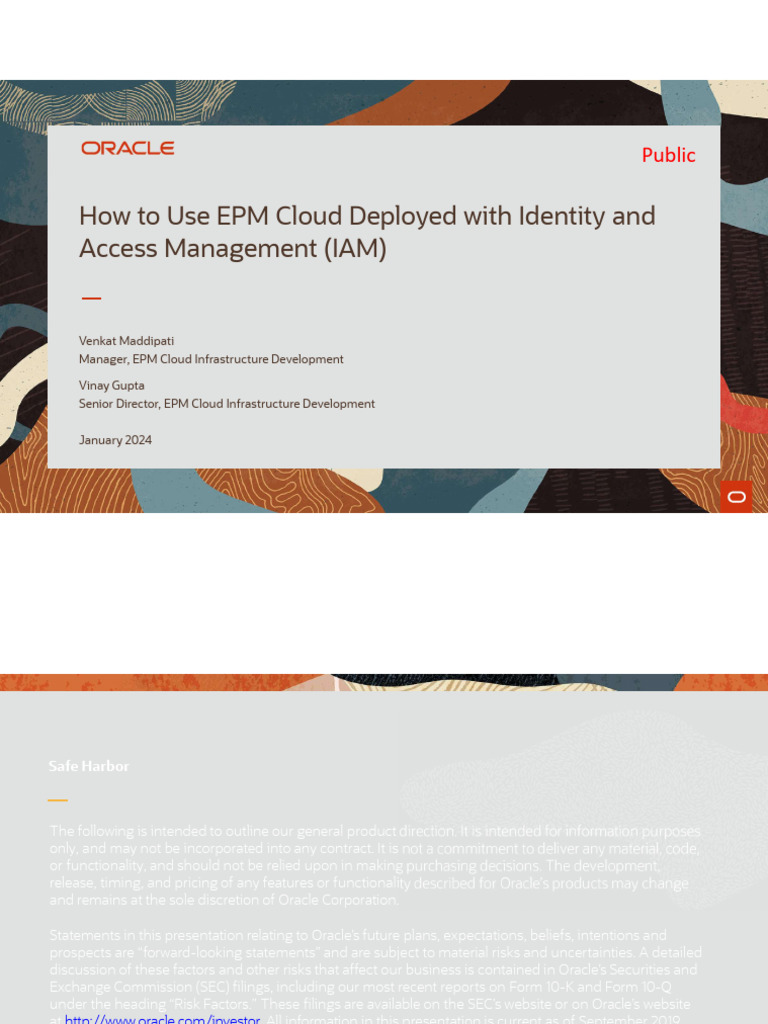 EPM Customer Connect Presentation of EPM Cloud On IAM | PDF