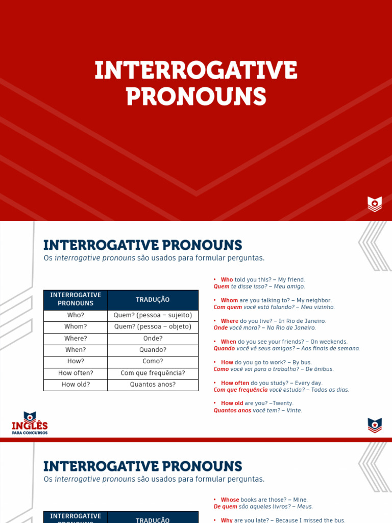 Interrogative Pronouns Pdf