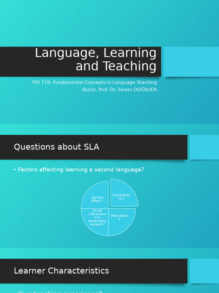 Week 1-Language, Learning and Teaching | PDF