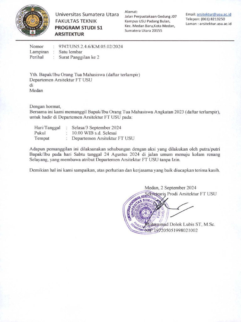 Surat Panggilan Ke 2 | PDF