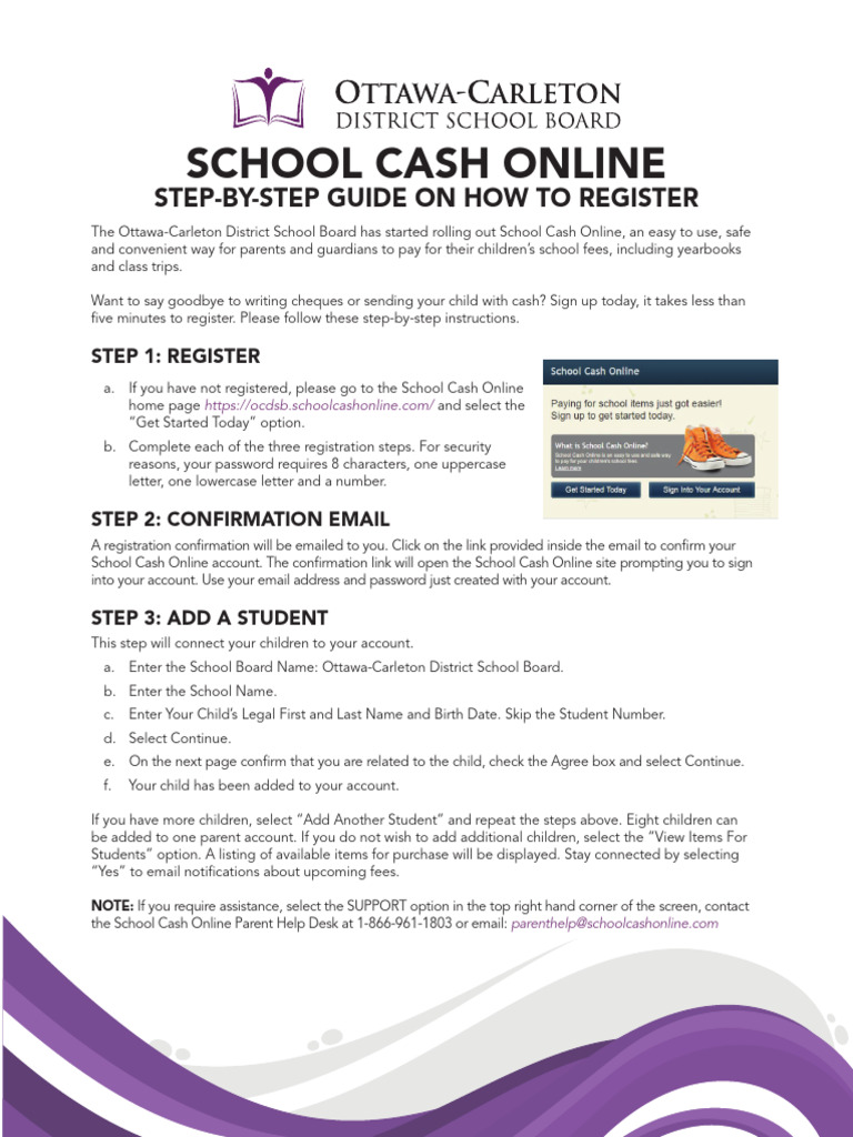 School Cash Online - Step by Step Guide | PDF