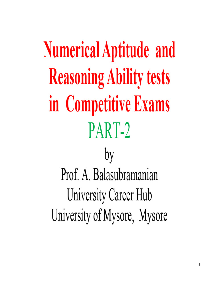 l5 Numerical Aptitude and Reasoning Ability Tests p2 | PDF