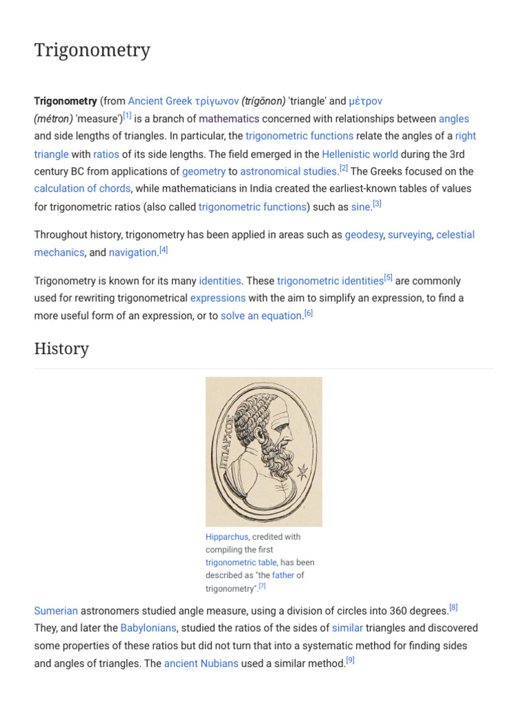 Trigonometry - Wikipedia | PDF