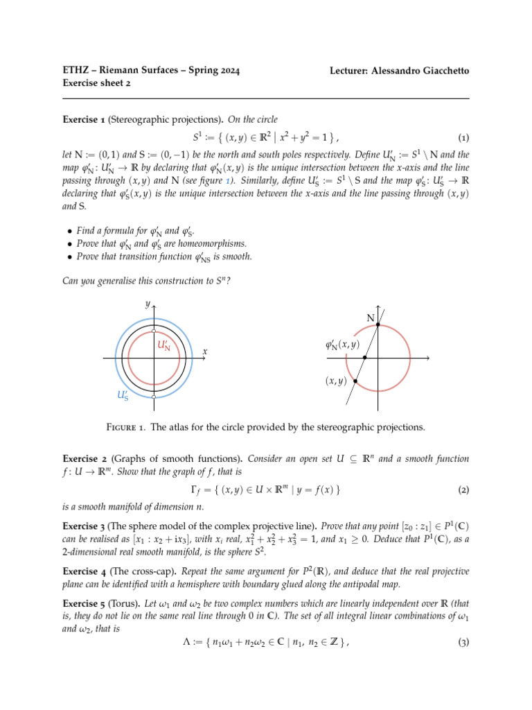 Riemann Surfaces Exercise Sheet 2 | PDF