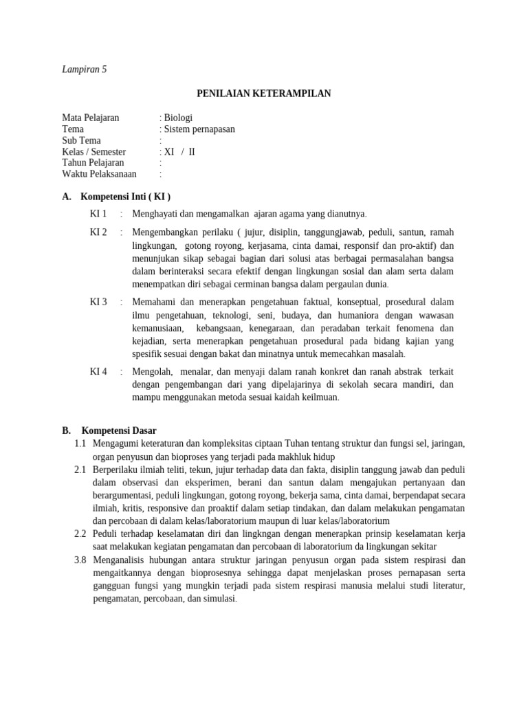 Lampiran 5 - Penilaian Keterampilan | PDF