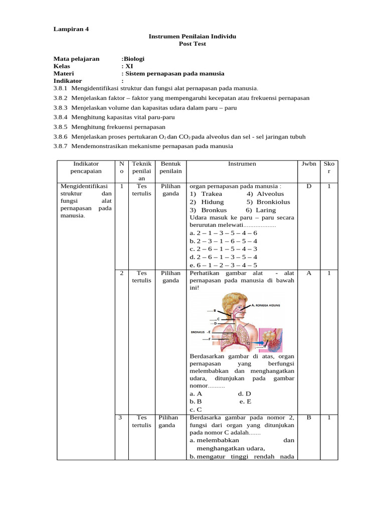 LAMPIRAN 4-PENILAIAN KOGNITIF | PDF
