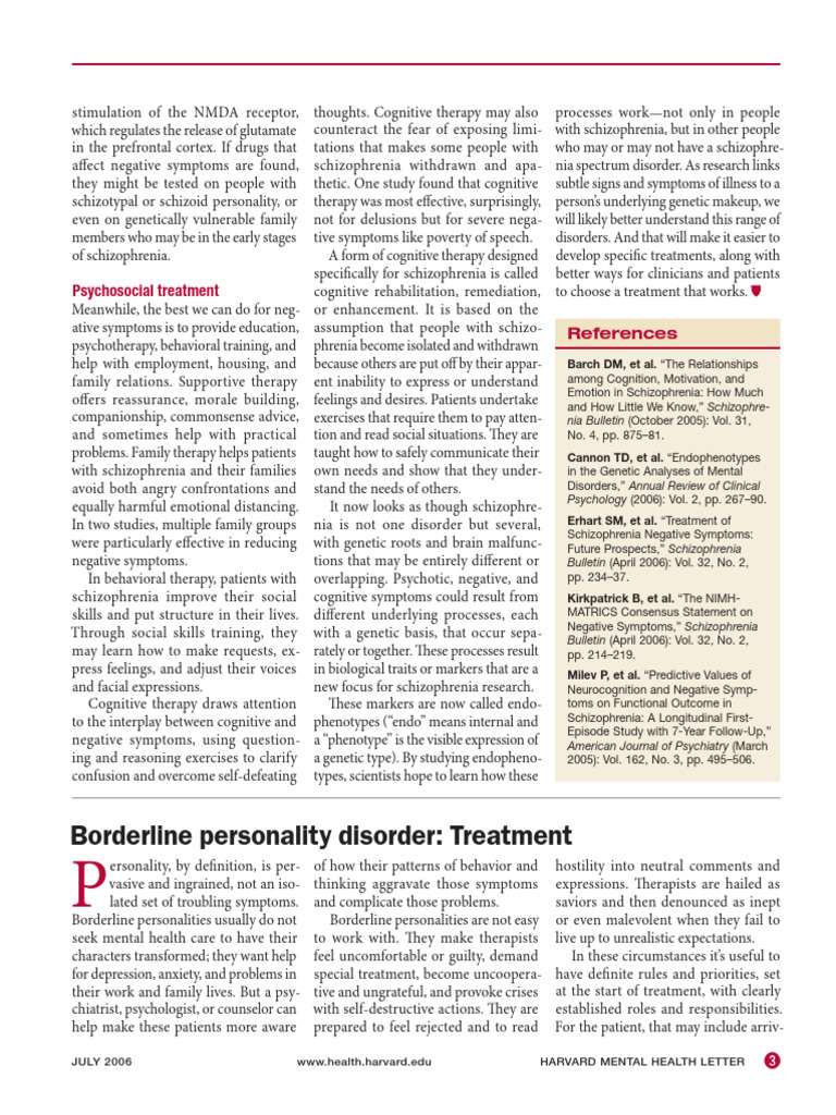 Article On Borderline Personality Order | PDF