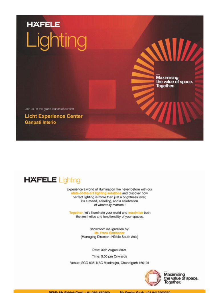 Hafele Lighting E-invite | PDF