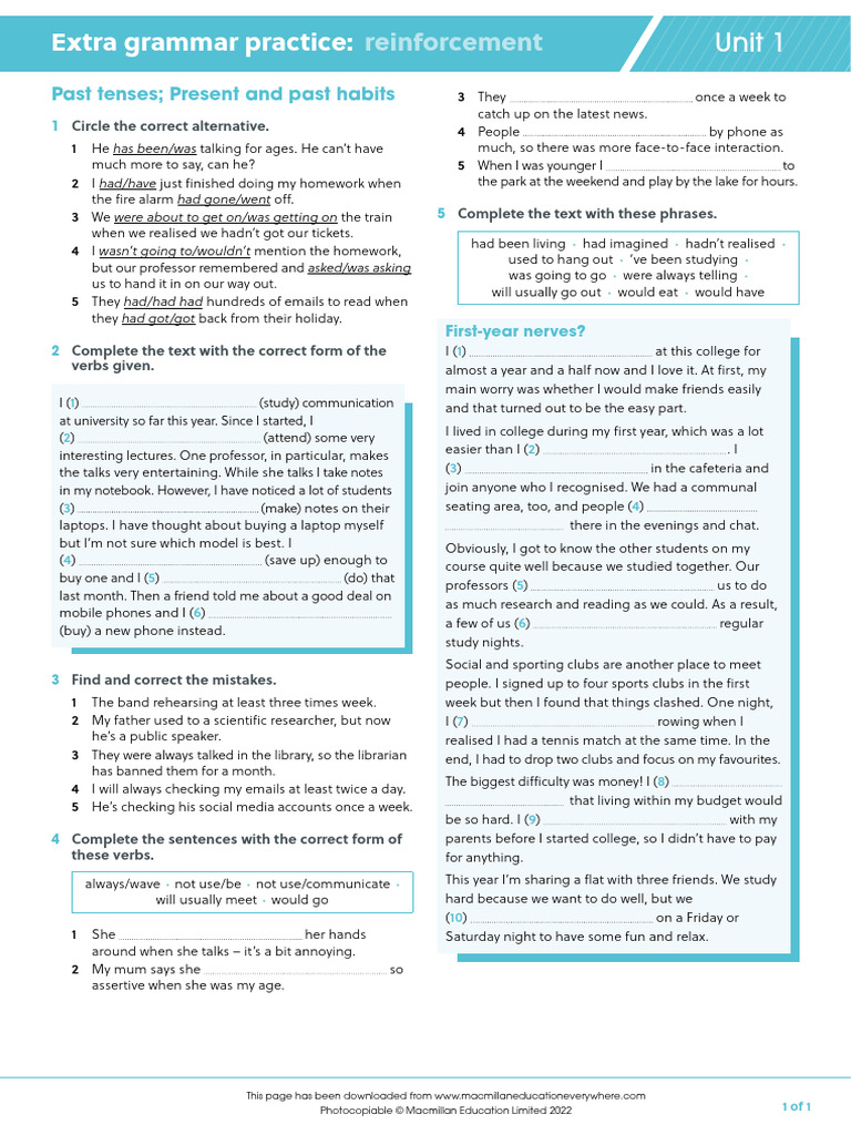 B2PLUS_U1_Extra_Grammar_Practice_Reinforcement | PDF