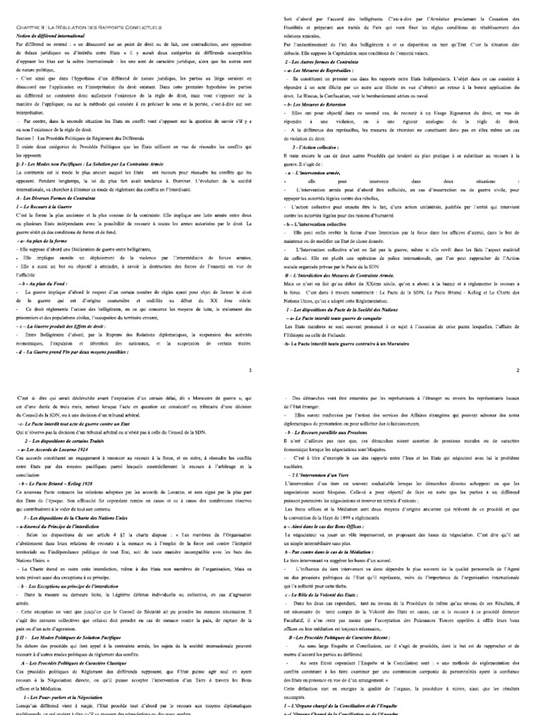 05 - Chapitre 2. Régulation Rapports Conflictuels PDF | PDF