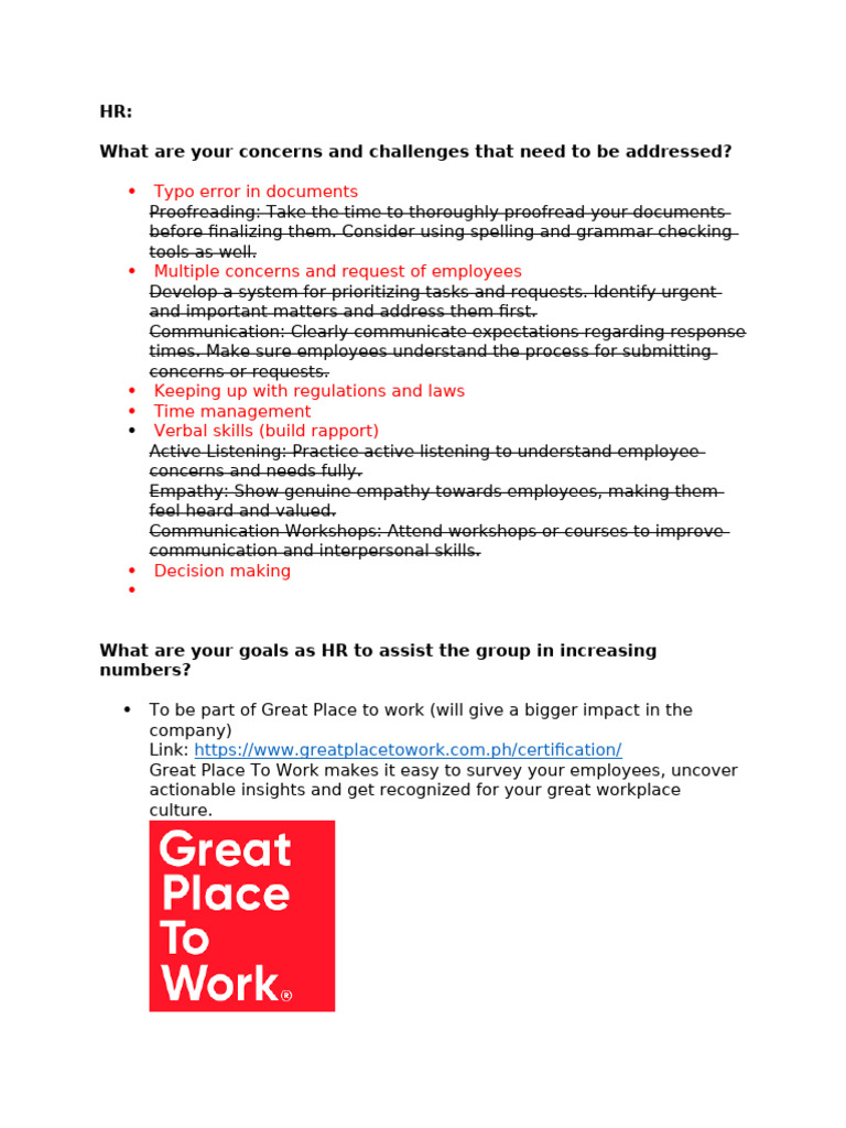 Typo Error in Documents: HR: What Are Your Concerns and Challenges That ...