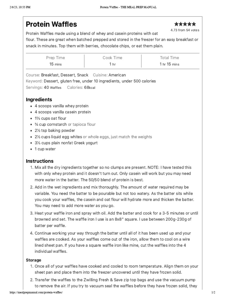 Protein Waffles - THE MEAL PREP MANUAL | PDF